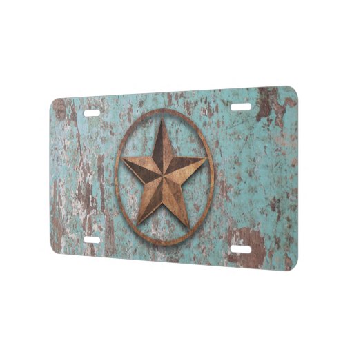 Rustic Star (Blue) License Plate | Zazzle