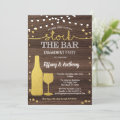 Rustic stock the bar engagement party gold invitation | Zazzle