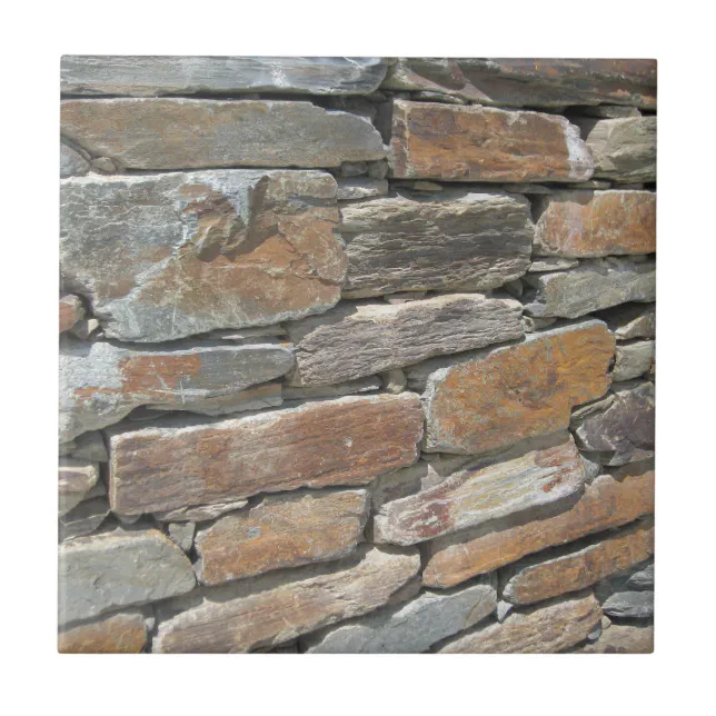Rustic Stone Wall Ceramic Tile | Zazzle