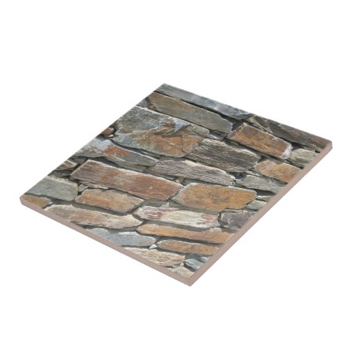 Rustic Stone Wall Ceramic Tile | Zazzle