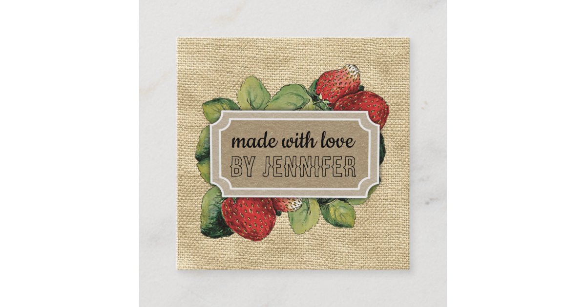 Rustic Strawberry Catering Enclosure Card | Zazzle