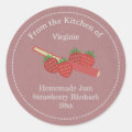 Rustic Strawberry Rhubarb Jam Label Sticker | Zazzle