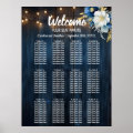 Rustic String Light 12 Tables Seating Chart Poster | Zazzle