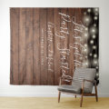 Rustic String Lights Party Started Photo Backdrop | Zazzle