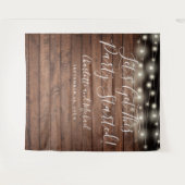 Rustic String Lights Party Started Photo Backdrop | Zazzle
