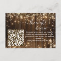 Rustic String Lights QR Code The Night Before Enclosure Card | Zazzle