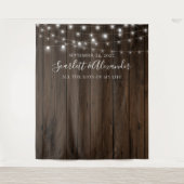 Rustic String Lights Wedding Backdrop | Zazzle