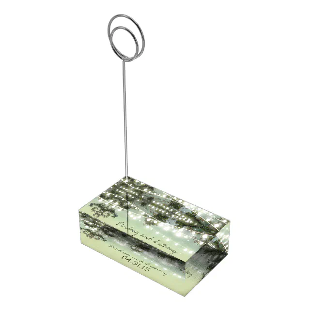 rustic string lights wedding card holder | Zazzle