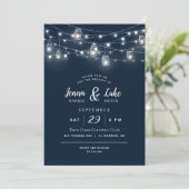 Rustic String Lights Wedding Invitation | Zazzle