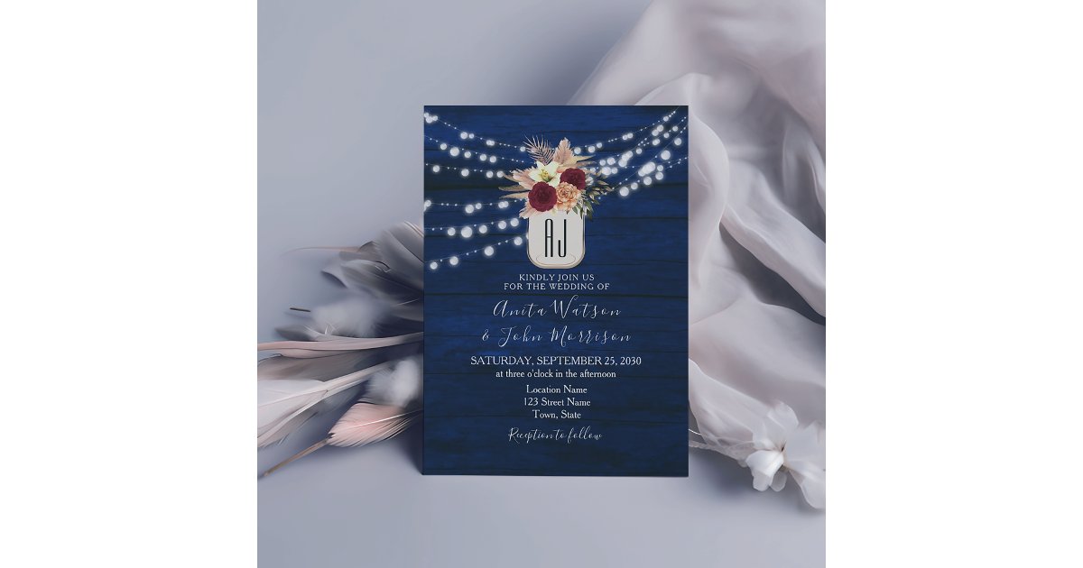 Rustic String Lights Wedding Invitation | Zazzle