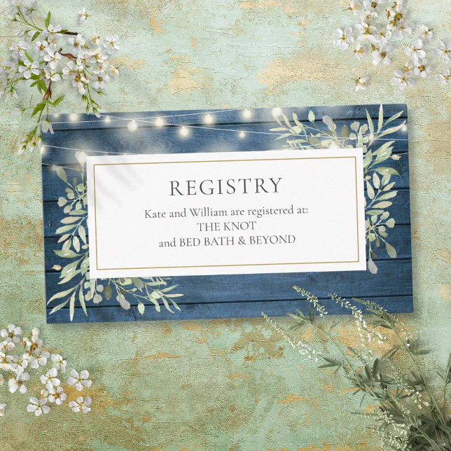 Rustic String Lights Wedding Shower Gift Registry Enclosure Card | Zazzle