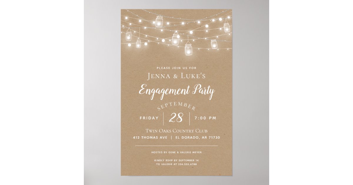 Rustic String Lights Wedding Sign | Zazzle