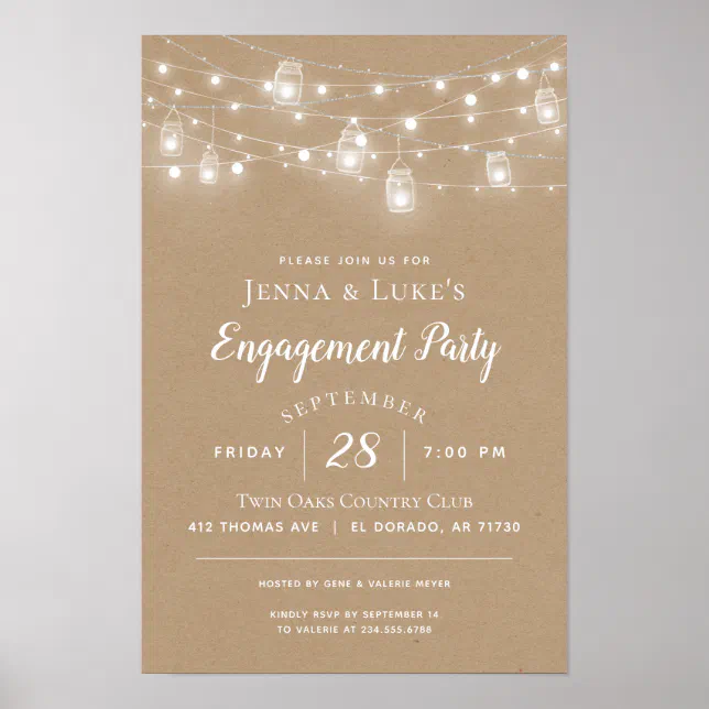 Rustic String Lights Wedding Sign | Zazzle