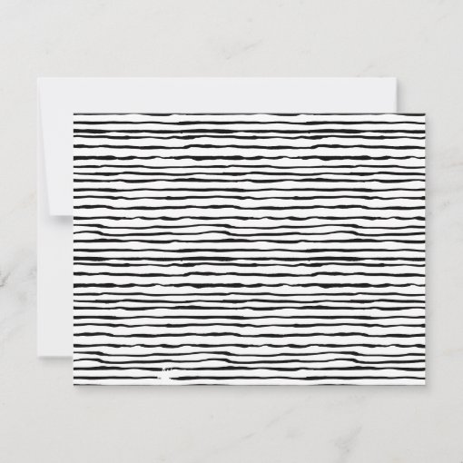 Rustic Stylish Chic Modern 3 Monogram Black Stripe Note Card | Zazzle