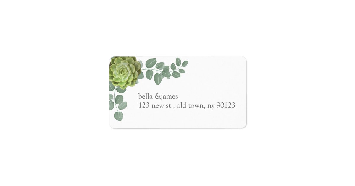 Rustic Succulent Address Labels | Zazzle