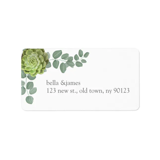 Rustic Succulent Address Labels | Zazzle