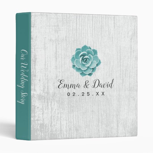 Rustic Succulent Floral Barn Wood Wedding Album Binder | Zazzle.com