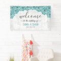 Rustic Succulent Floral Barn Wood Wedding Welcome Banner | Zazzle