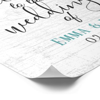 Rustic Succulent Floral Barn Wood Wedding Welcome Poster | Zazzle