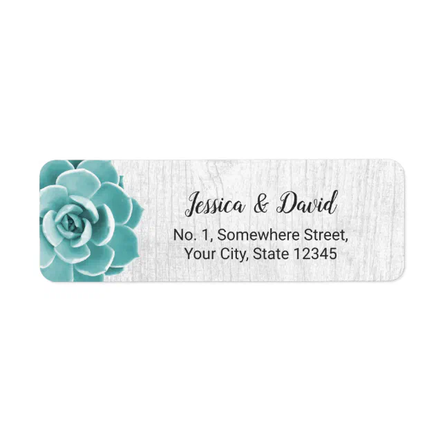 Rustic Succulent Floral Elegant Barn Wood Label | Zazzle