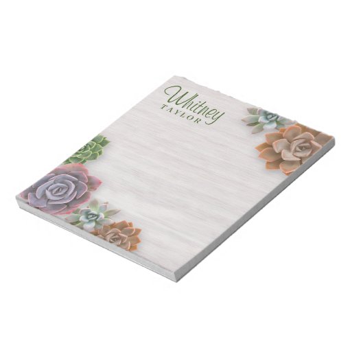 Rustic Succulents Notepad | Zazzle
