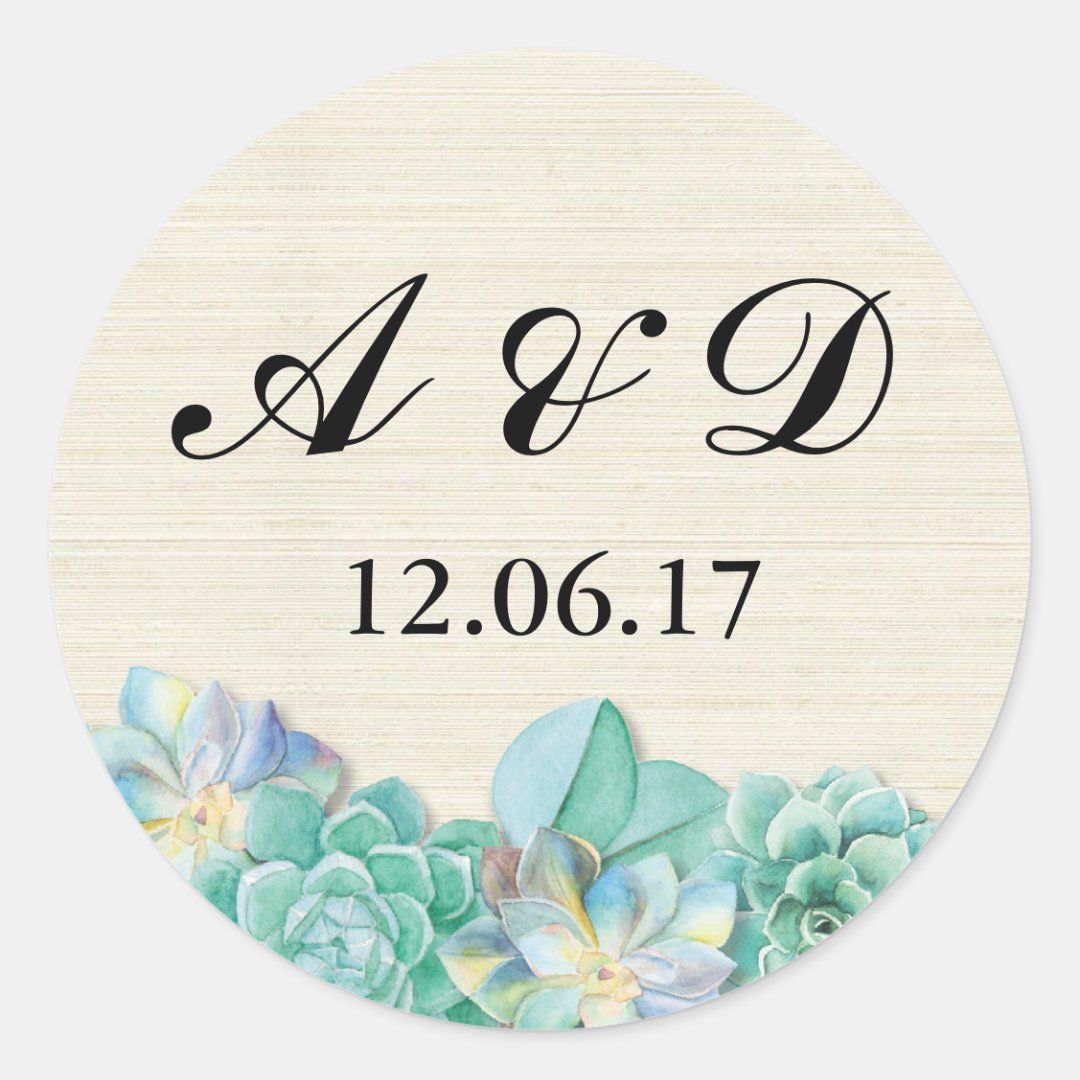 Rustic Succulents Rustic Lights Stickers Label | Zazzle