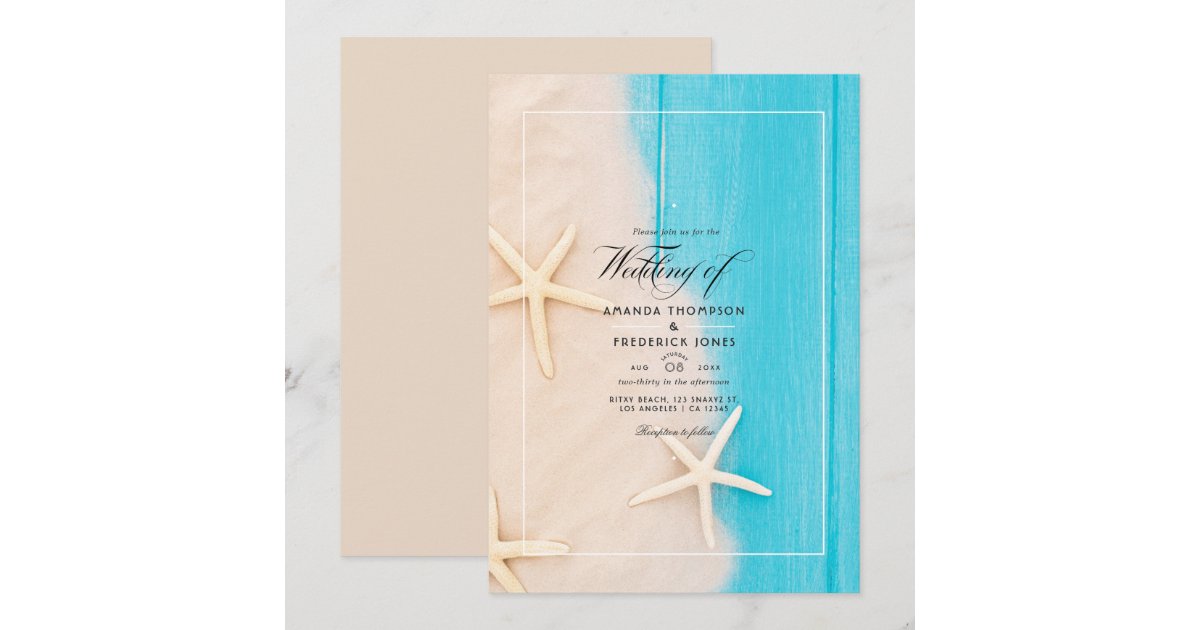 Rustic Summer Beach Wedding Invitation | Zazzle