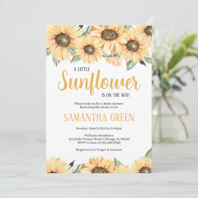 Rustic Sunflower Baby Shower Invitation | Zazzle