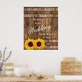 Rustic Sunflower Barn Wood Wedding Welcome Poster | Zazzle