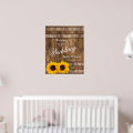Rustic Sunflower Barn Wood Wedding Welcome Poster | Zazzle