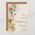 Rustic Sunflower Beige Engagement Party Invitation | Zazzle