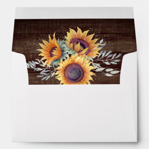 Rustic Sunflower Bloom | Envelope | Zazzle