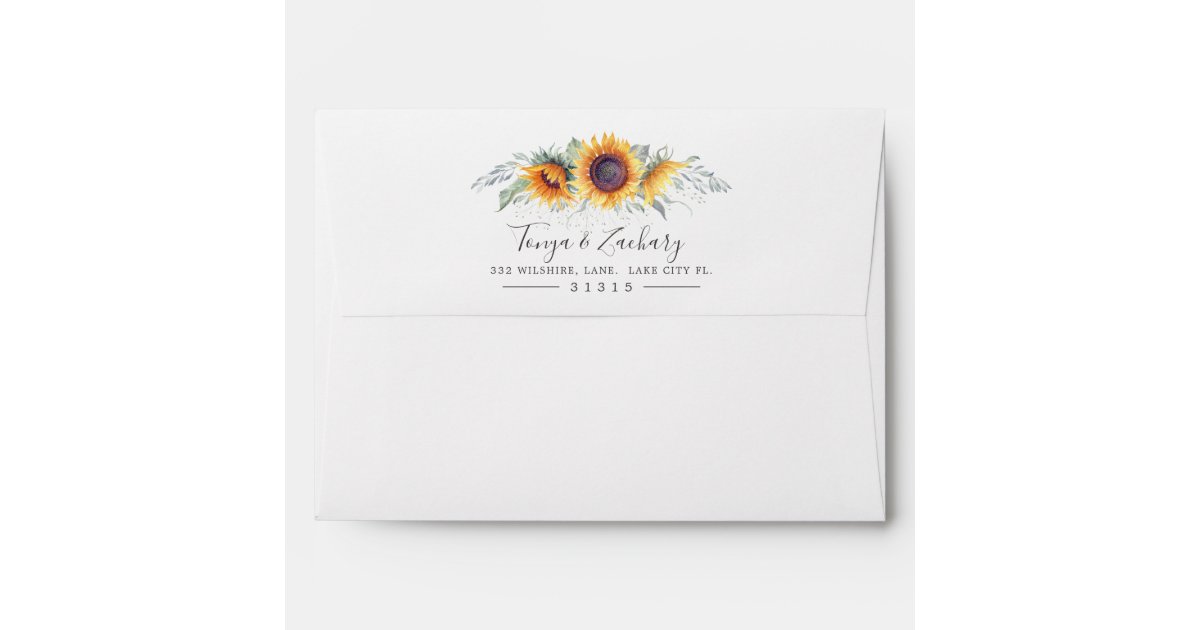 Rustic Sunflower Bloom | Envelope | Zazzle