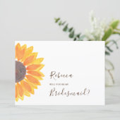 Rustic Sunflower Bridesmaid Proposal Invitation | Zazzle
