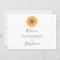 Rustic Sunflower Bridesmaid Proposal Invitation | Zazzle