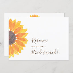 Rustic Sunflower Bridesmaid Proposal Invitation | Zazzle
