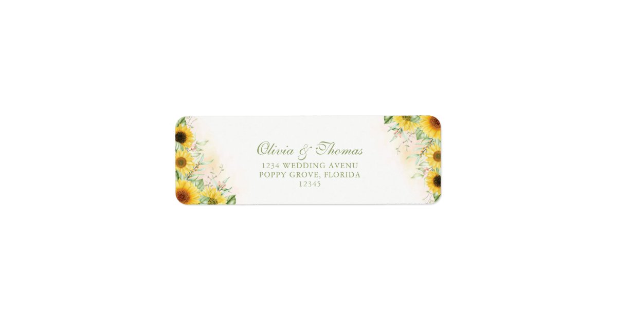 Rustic Sunflower Delight Return Address Label | Zazzle