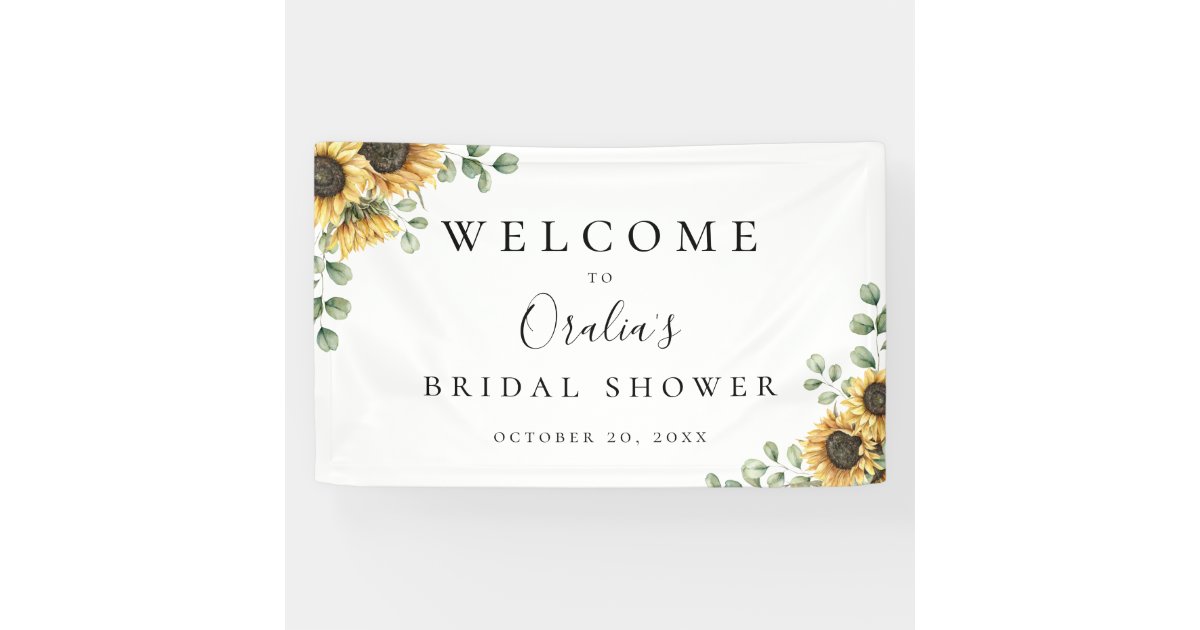 Rustic Sunflower Eucalyptus Event Banner | Zazzle