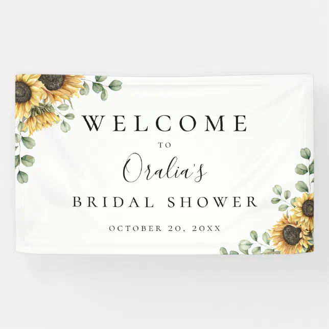 Rustic Sunflower Eucalyptus Event Banner | Zazzle