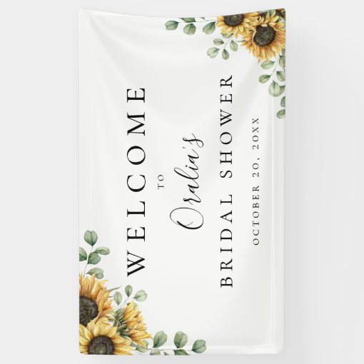 Rustic Sunflower Eucalyptus Event Banner | Zazzle