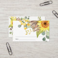 RUSTIC SUNFLOWER EUCALYPTUS FLORAL PLACE CARDS | Zazzle
