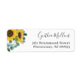 Rustic Sunflower Eucalyptus Leaves Return Address Label | Zazzle