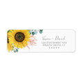 Rustic Sunflower Eucalyptus Return Address Label | Zazzle