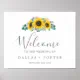 Rustic Sunflower Eucalyptus Wedding Welcome Poster | Zazzle