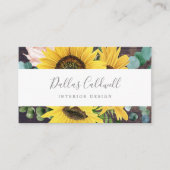 Rustic Sunflower Eucalyptus | Wood Business Card | Zazzle