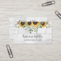 Rustic Sunflower Eucalyptus Wood Business Card | Zazzle