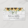 Rustic Sunflower Eucalyptus Wood Business Card | Zazzle