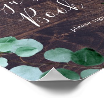 Rustic Sunflower Eucalyptus | Wood Guest Book Sign | Zazzle
