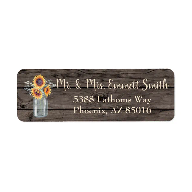 Rustic Sunflower Floral Country Vintage Wood Label | Zazzle
