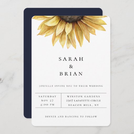 Rustic Sunflower Floral Wedding Invitation | Zazzle